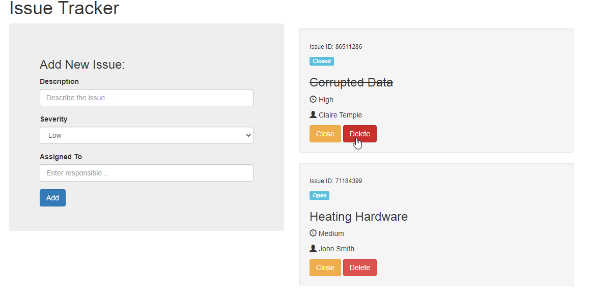 Issue Tracker App In Javascript Free Source Code Sourcecodester